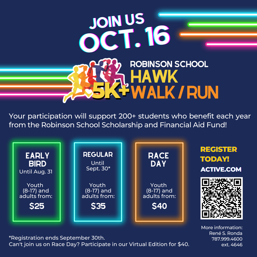 Our 5k+ Hawk Walk/Run is back! - Robinson School